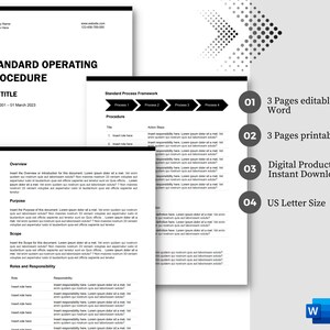 Standard Operating Procedure Template, SOP Template, Business SOP ...