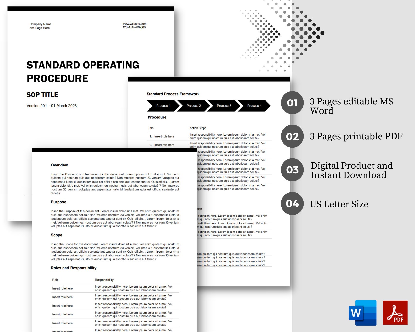 Standard Operating Procedure Template, SOP Template, Business SOP ...