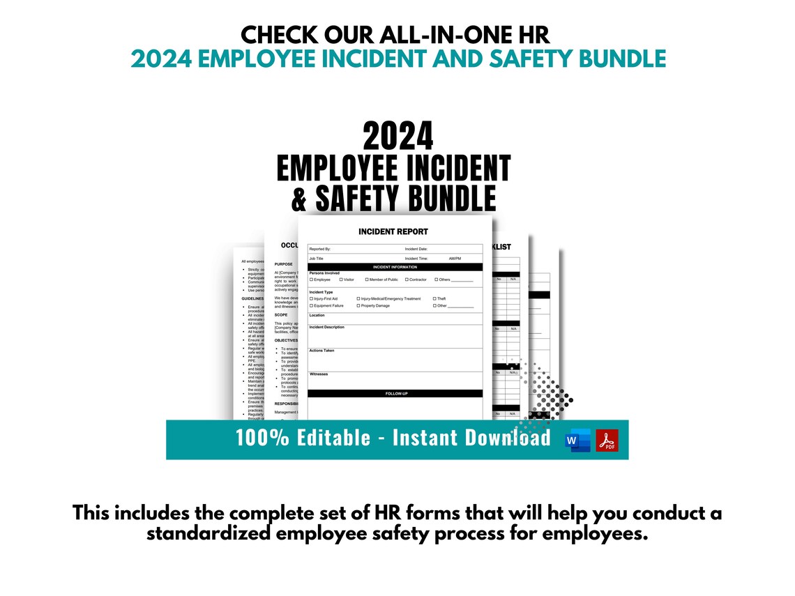 Injury Report, Work Accident Report, Incident Report, Employee Safety ...