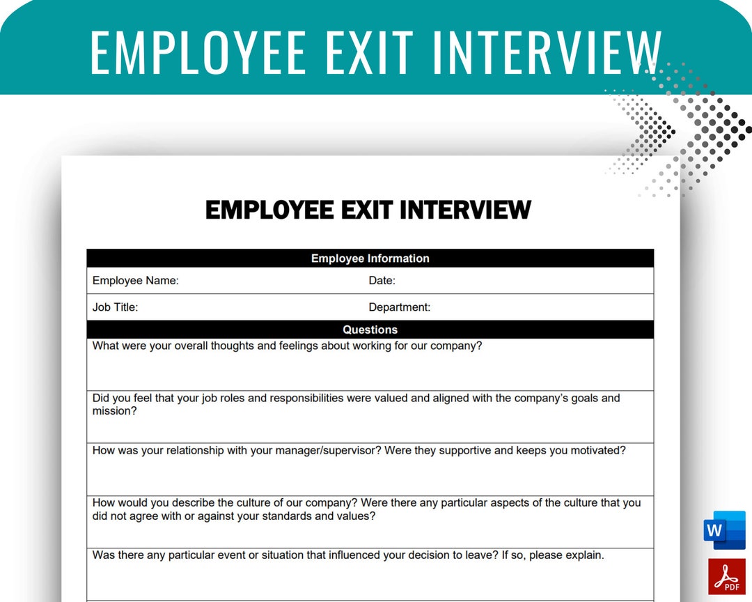 Employee Exit Interview, Employee Exit Checklist, Employee Exit Form ...