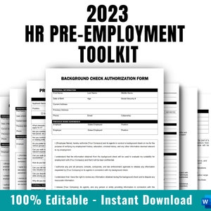 Employee Pre-employment Toolkit, Recruitment Bundle, Interview ...