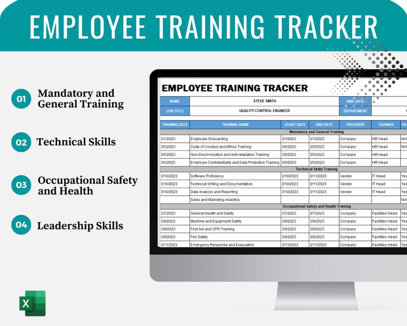 Employee Training Tracker New Hire Training Plan Employee - Etsy