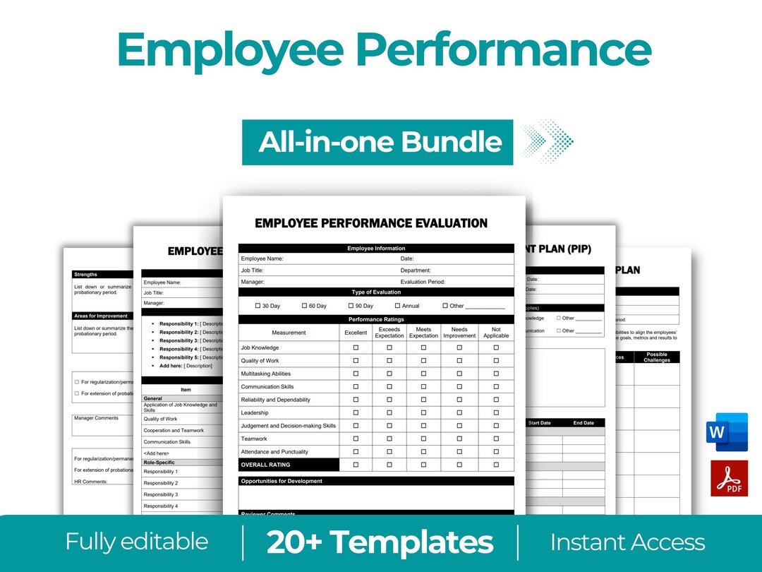 Employee Performance Bundle, Employee Performance Evaluation ...