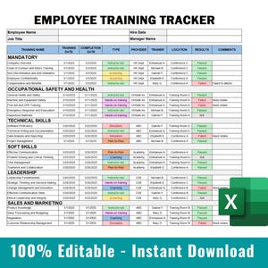Employee Training Tracker, New Hire Training Plan, Employee Training ...