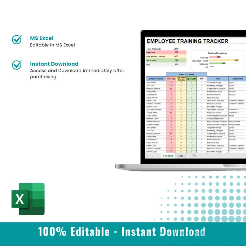 Employee Training Tracker, New Hire Training Tracker, Employee Training ...