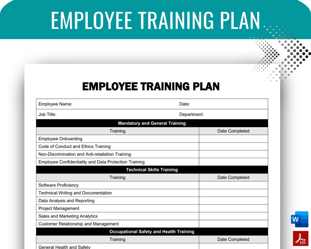 Employee Training Plan New Hire Training Plan Employee - Etsy UK