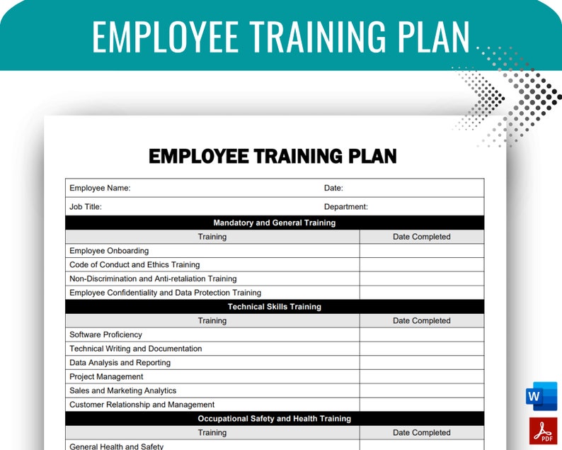 Employee Training Plan New Hire Training Plan Employee - Etsy