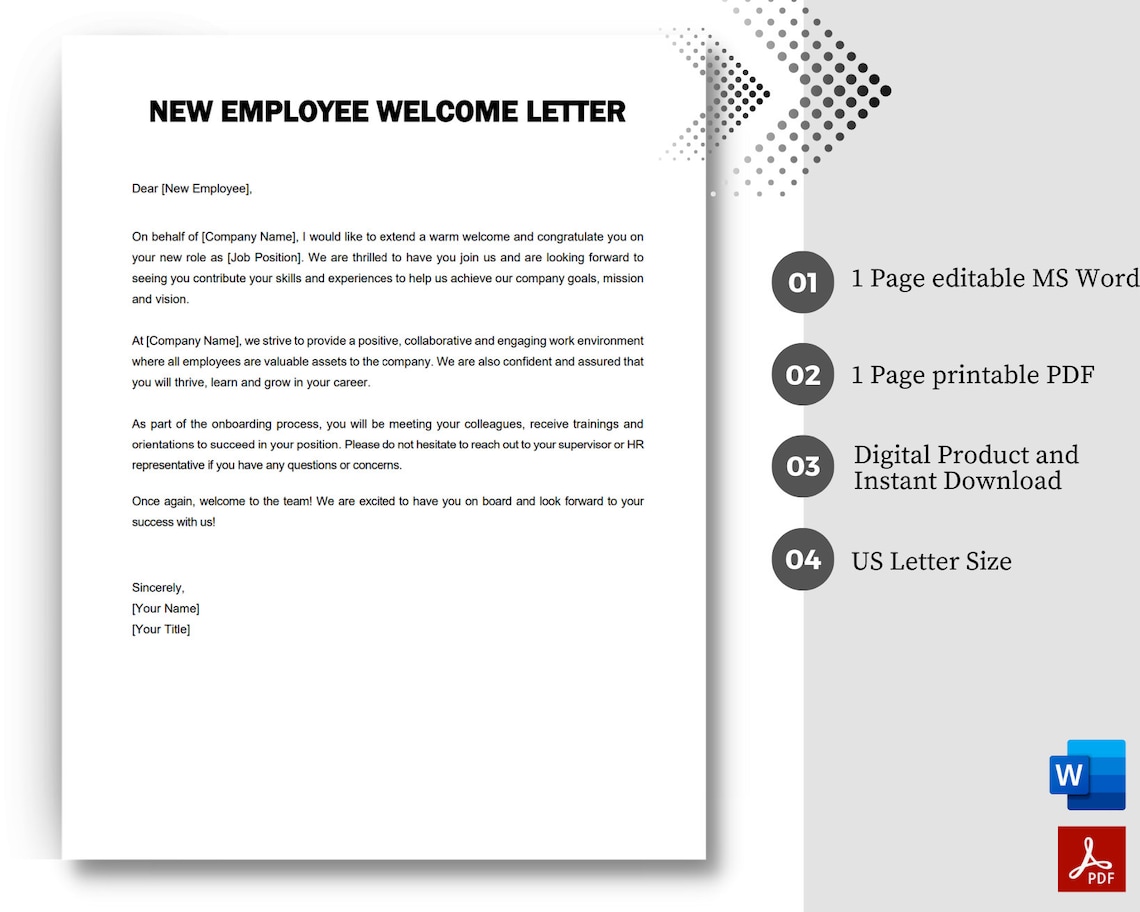 New Employee Welcome Letter, New Hire Welcome Kit, Onboarding ...