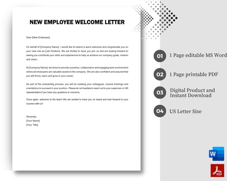 New Employee Welcome Letter, New Hire Welcome Kit, Onboarding ...