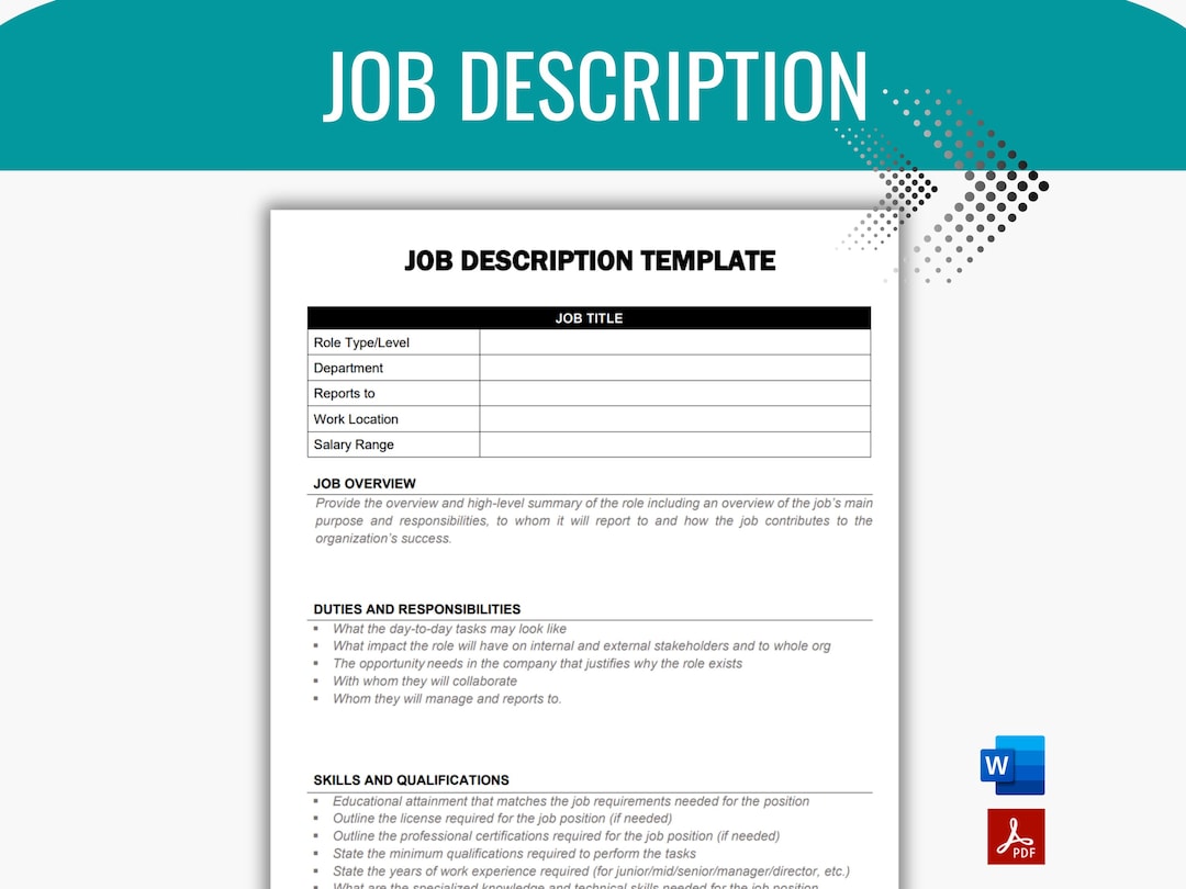 Free Printable Job Description Template - Printable Templates