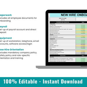 New Hire Checklist, New Hire Packet, New Hire Onboarding, Job Offer ...
