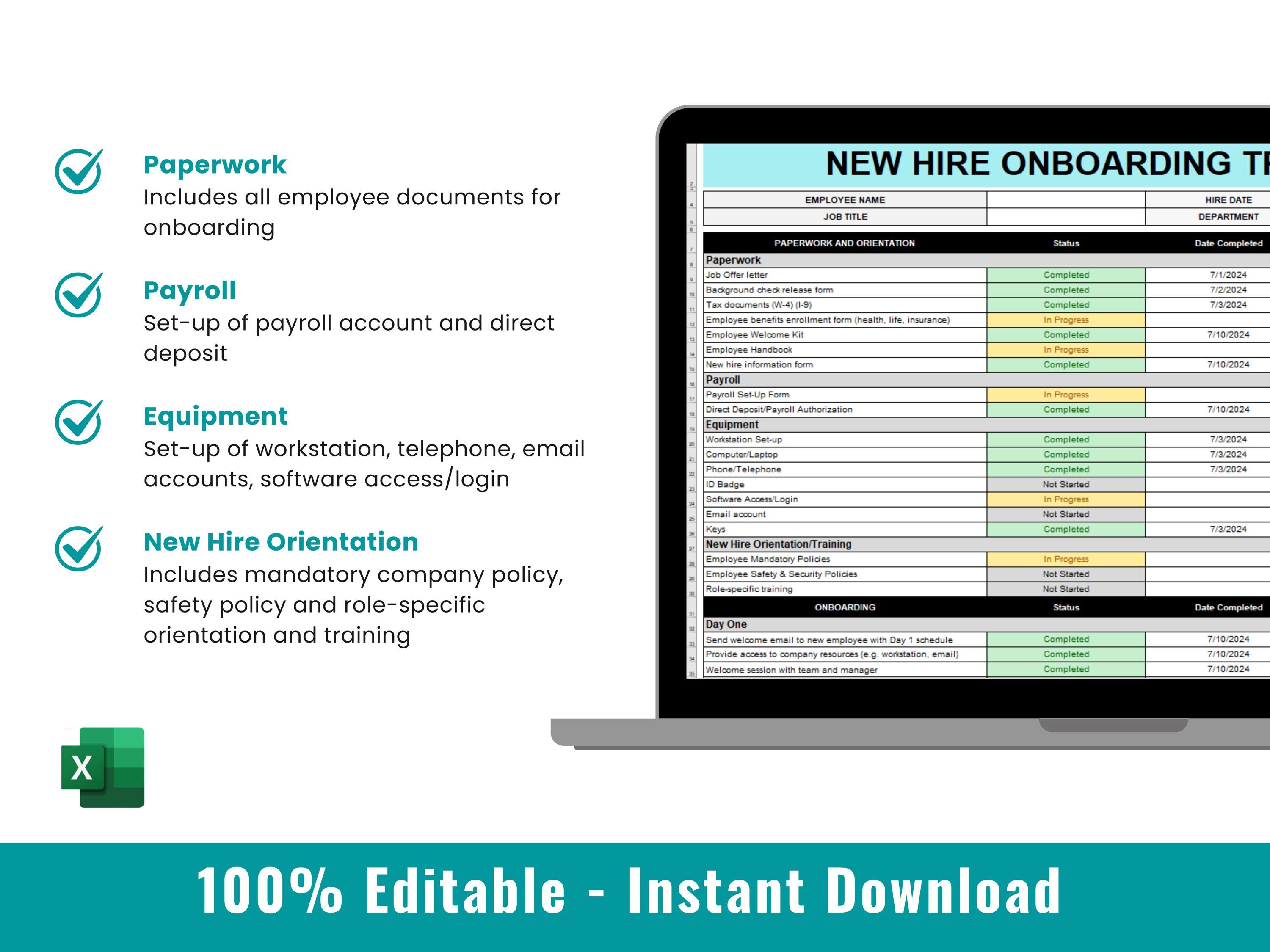 New Hire Checklist, New Hire Packet, New Hire Onboarding, Job Offer ...