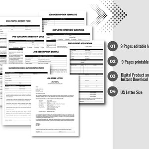 Employee Pre-employment Toolkit, Recruitment Bundle, Interview ...