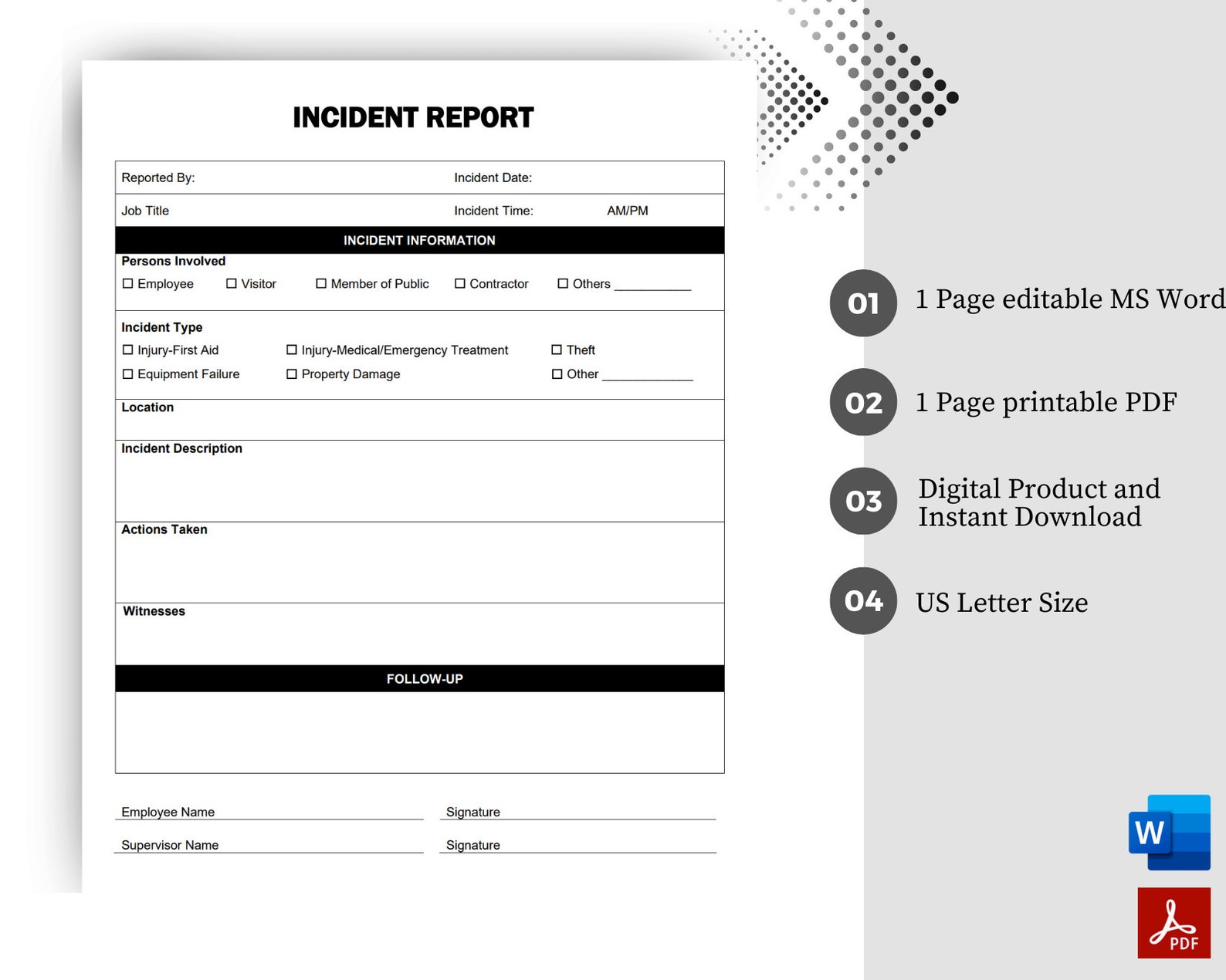 Incident Report Template, Work Accident Report, Accident Report, Health ...