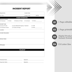 Incident Report Template, Work Accident Report, Accident Report, Health ...