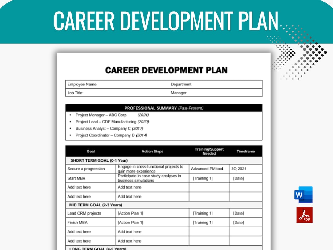 Career Development Plan, Employee Development Plan, Individual ...