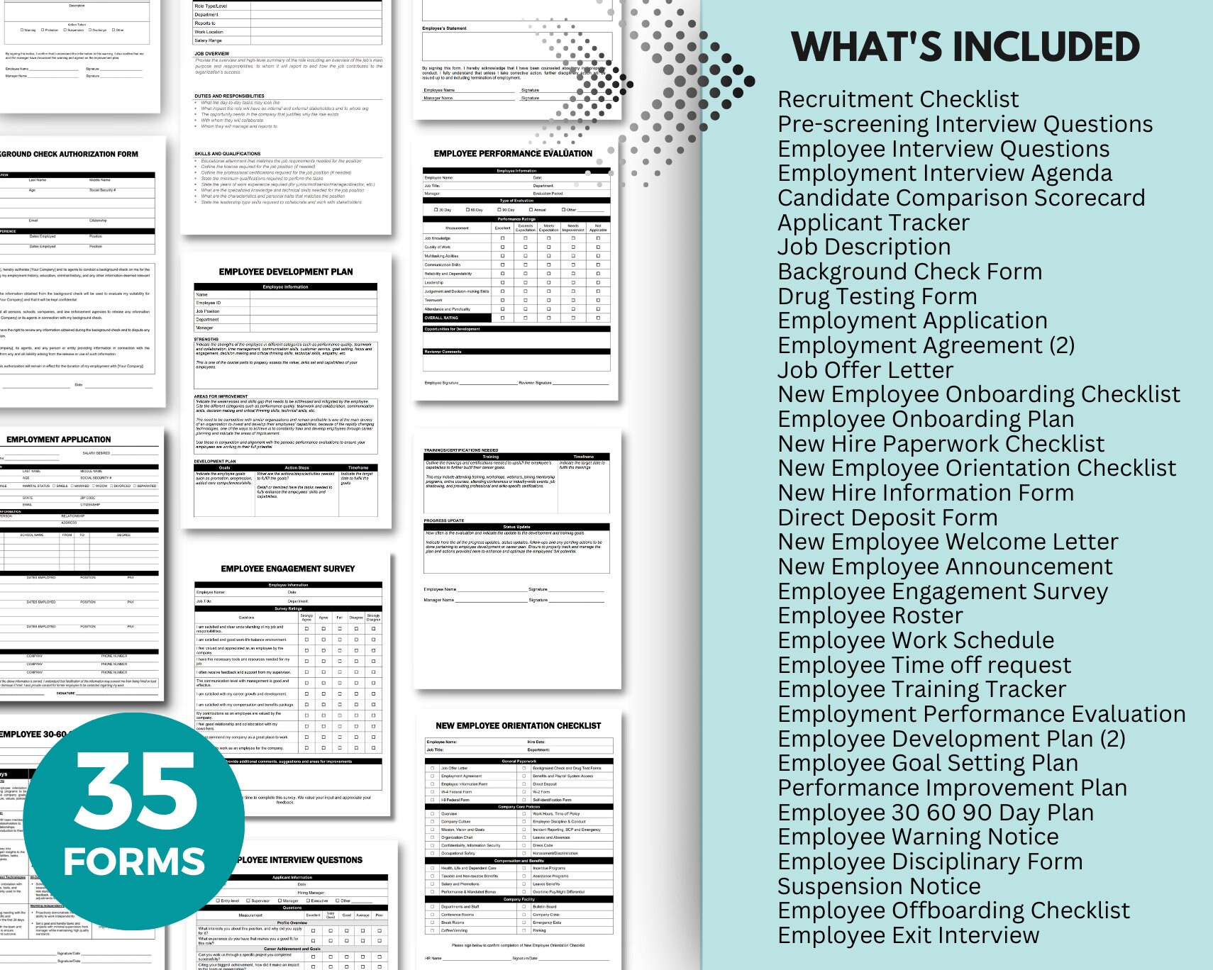 Recruitment Checklist, Recruitment Guide, Recruitment Form, Employee ...