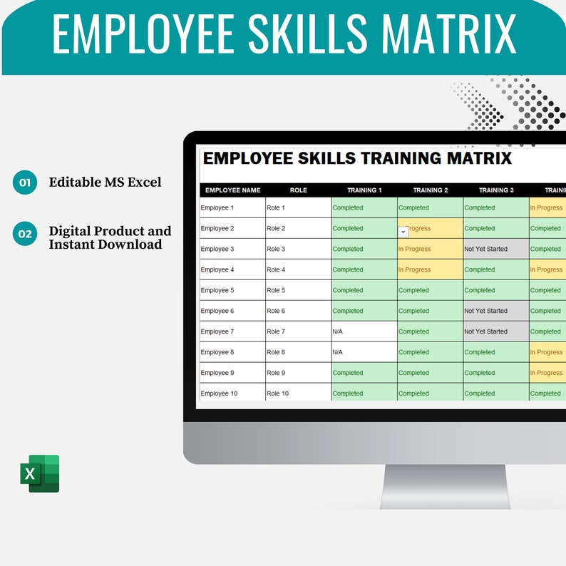 Employee Skills Training Matrix Training Matrix Skills - Etsy