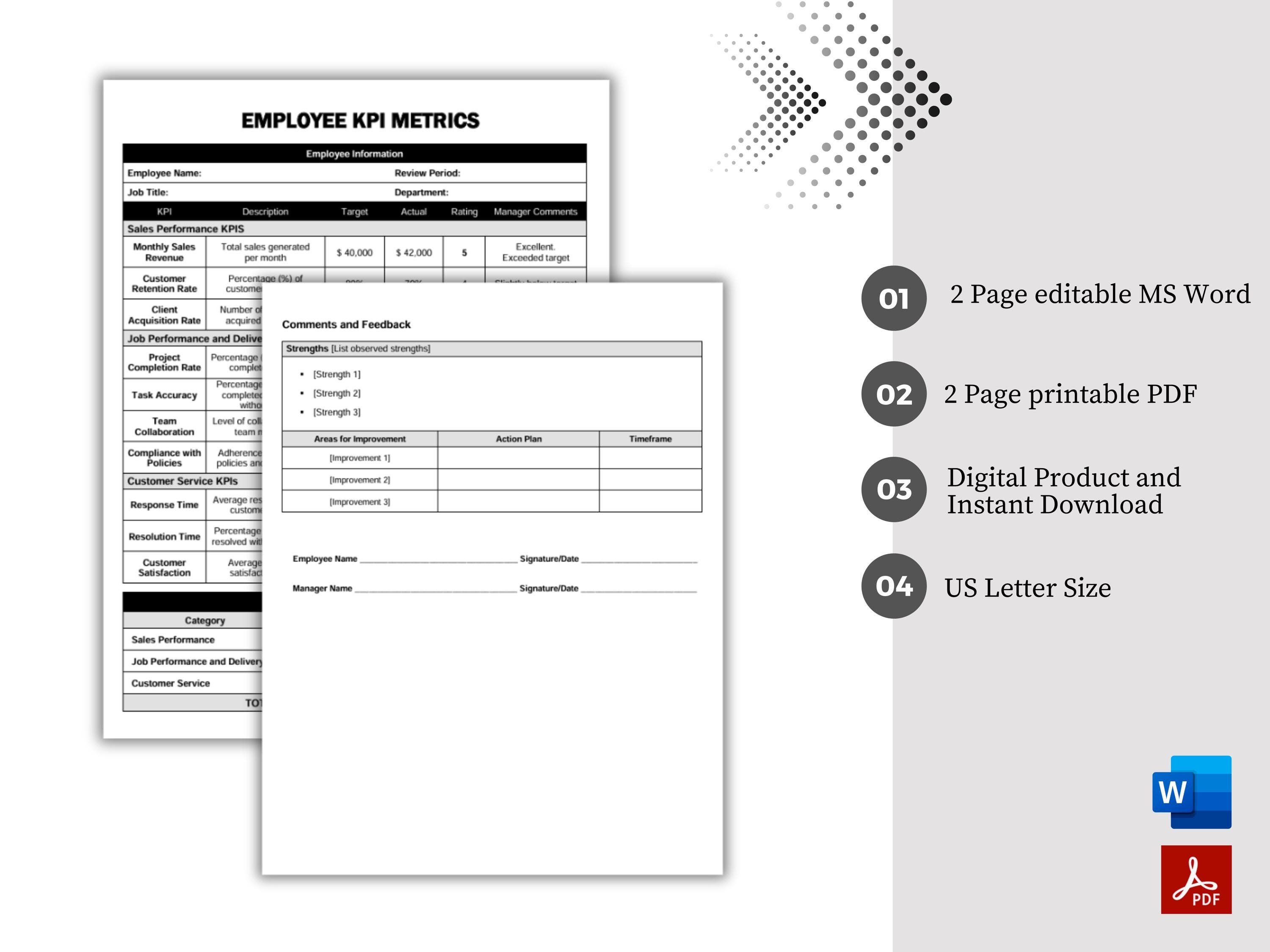 KPI Tracker, KPI Template, KPI Dashboard Template, Key Performance ...