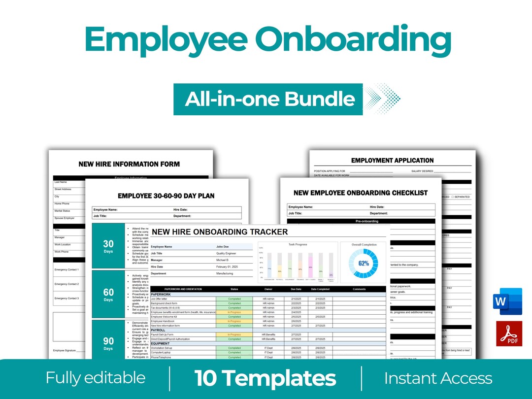 Employee Onboarding Bundle, Job Offer, New Hire Checklist, New Hire ...