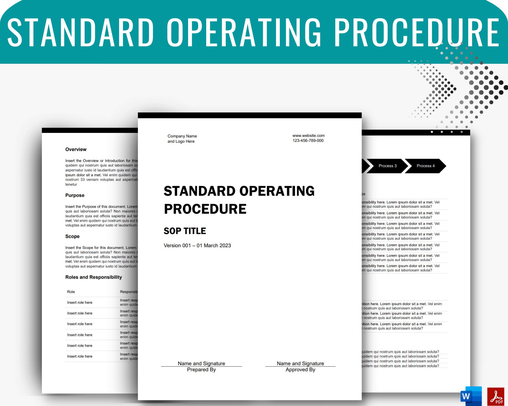 Standard Operating Procedure Template, SOP Template, Business SOP ...