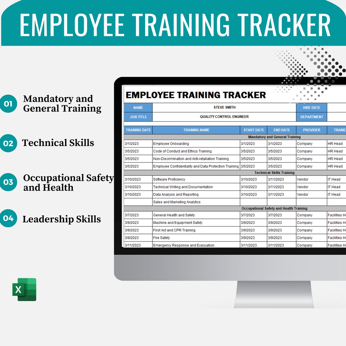 Employee Training Tracker New Hire Training Plan Employee - Etsy