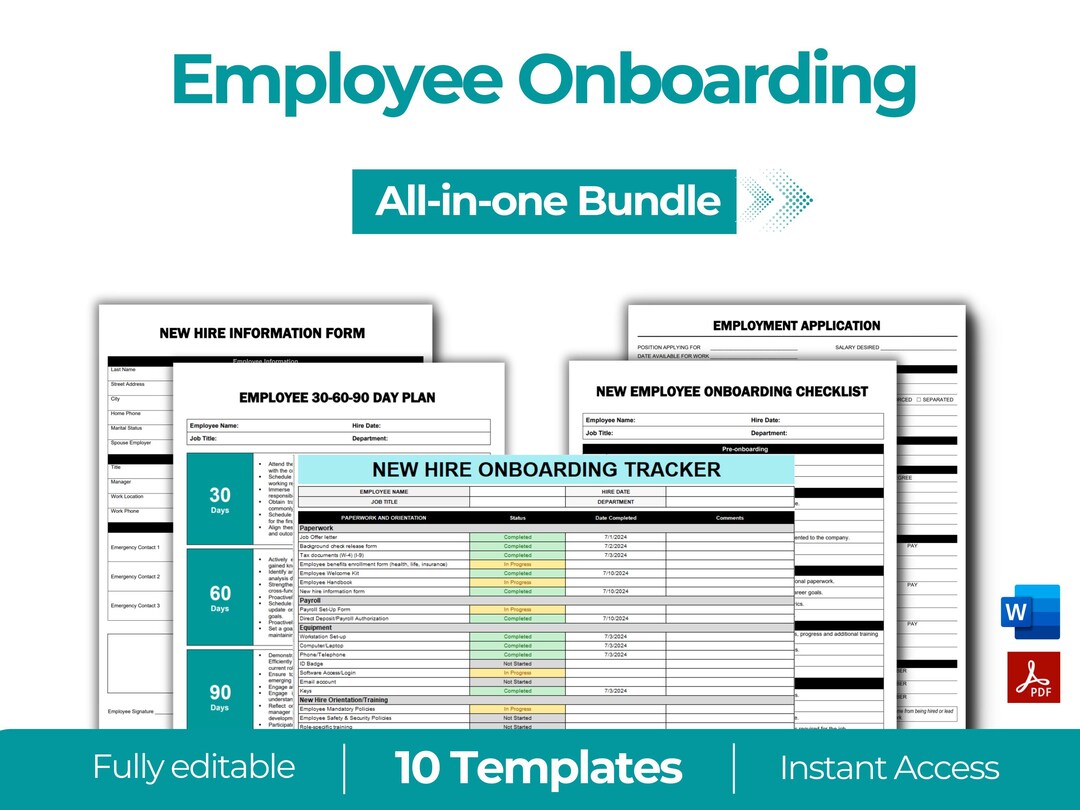 Employee Onboarding Bundle, Job Offer, New Hire Checklist, New Hire ...