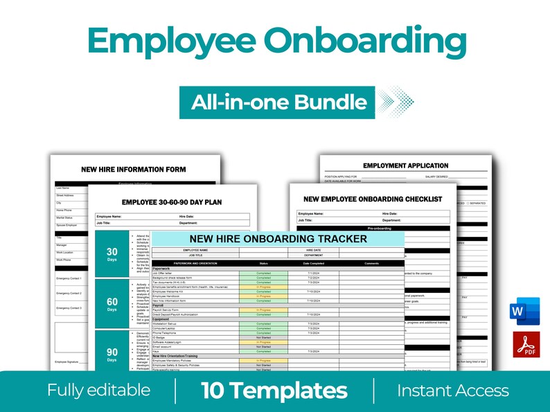 Employee Onboarding Bundle, Job Offer, New Hire Checklist, New Hire ...