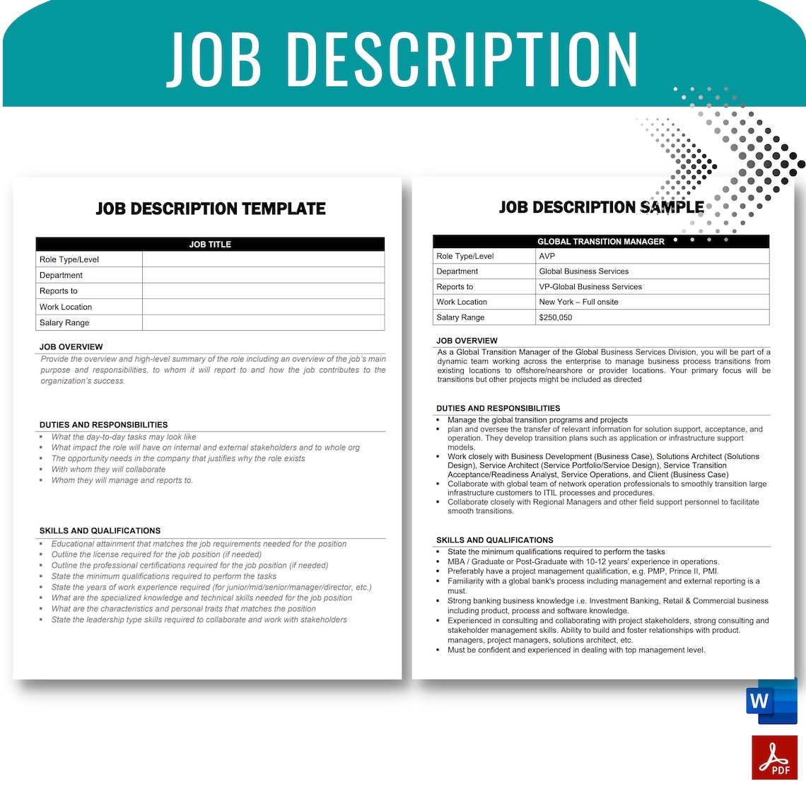 Job Description Template, Job Description Form, Company Job Summary ...