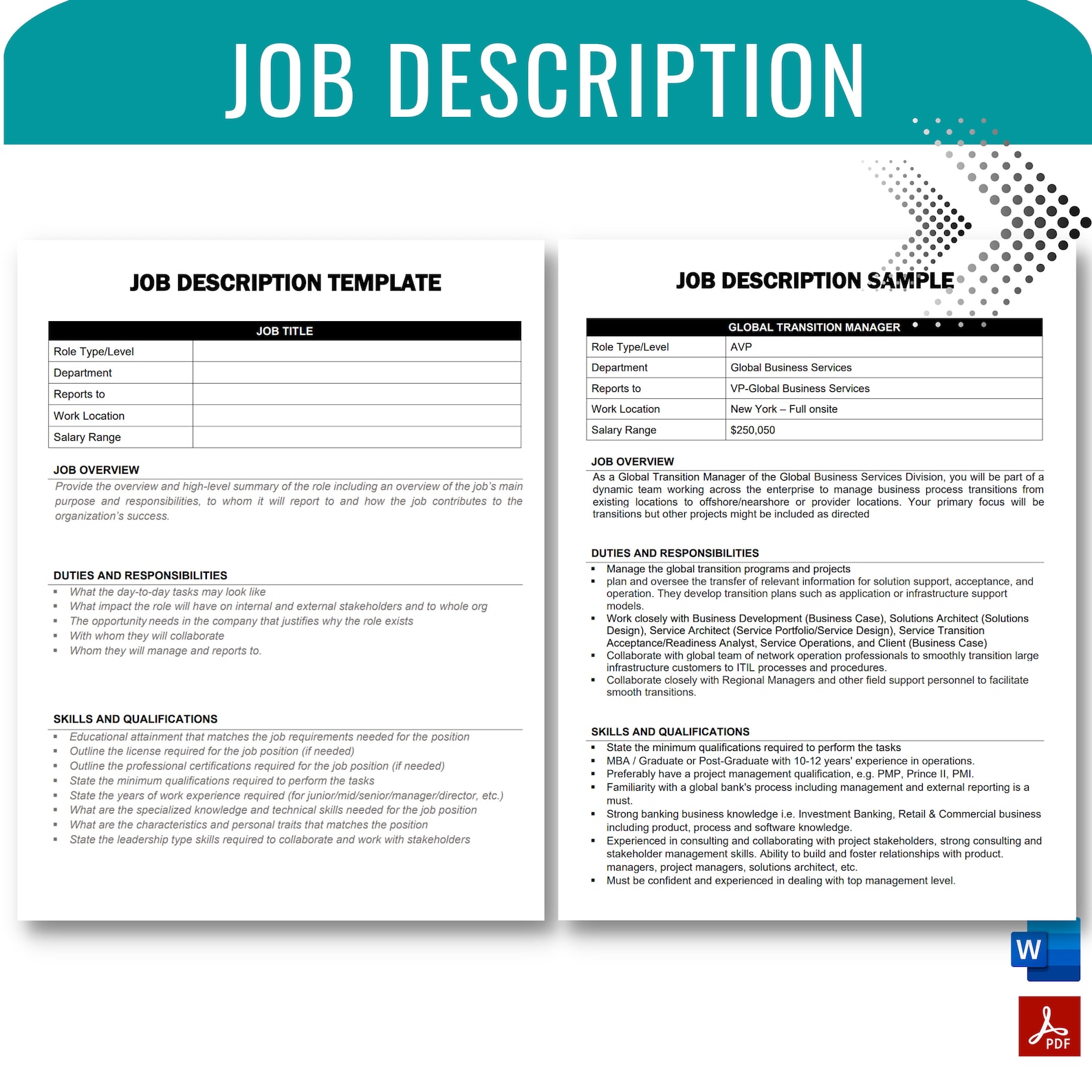 Job Description Template, Job Description Form, Company Job Summary ...