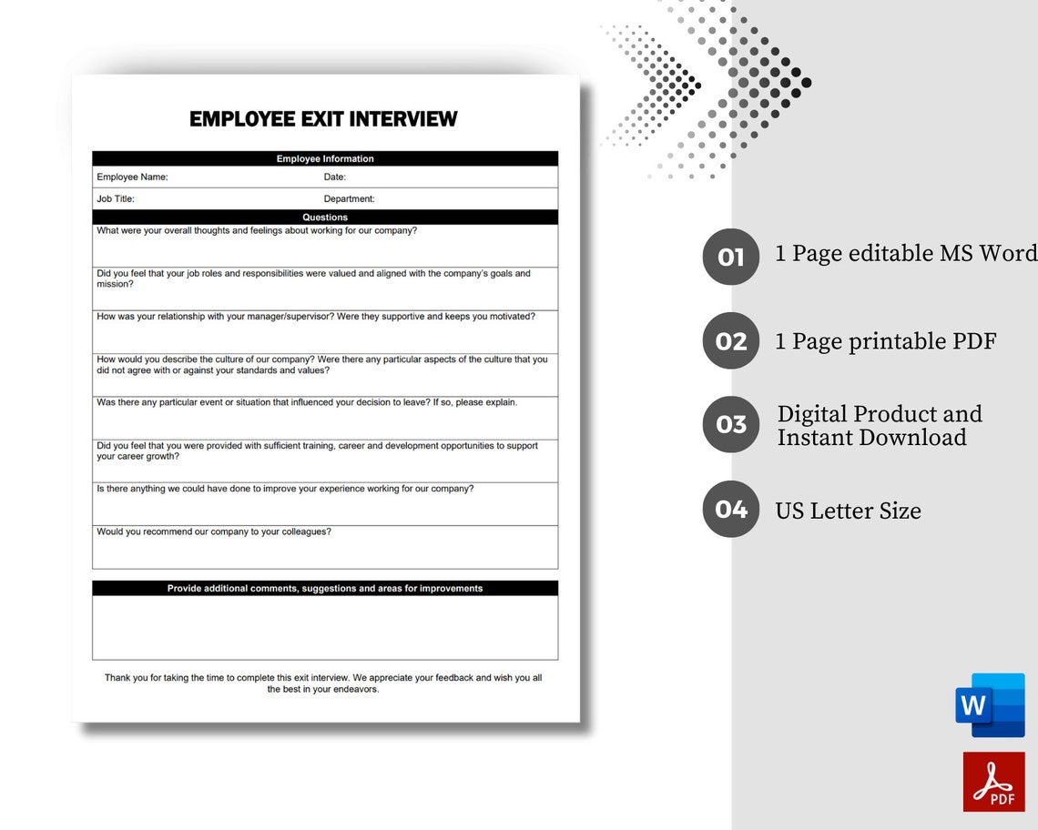 Employee Exit Interview, Employee Exit Checklist, Employee Exit Form, Offboarding Checklist ...