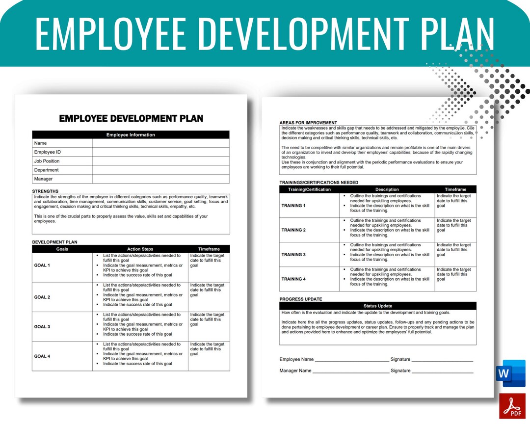 Employee Development Plan Career Development Plan Personal - Etsy