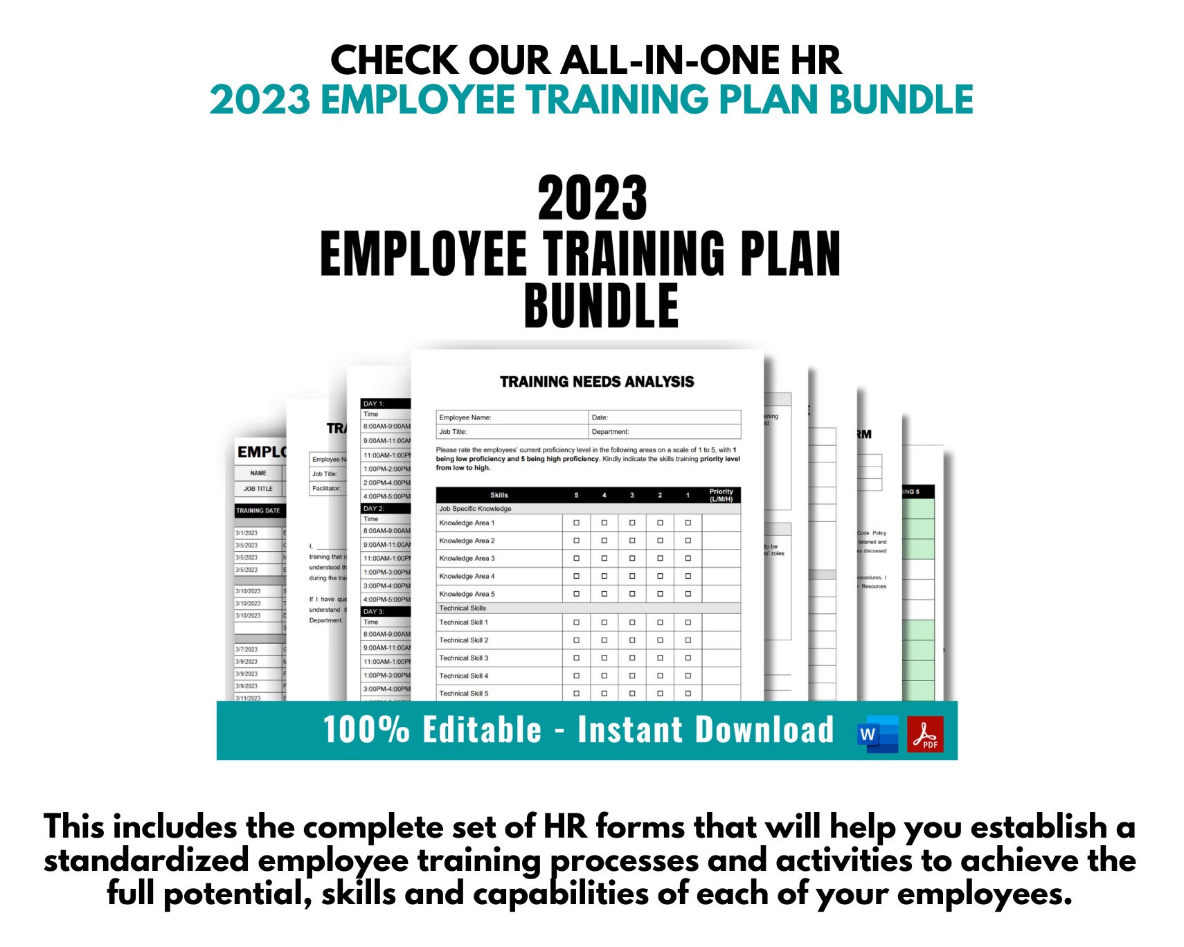 Training Needs Analysis Training Plan Training Checklist - Etsy