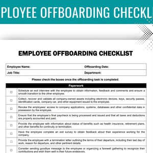 Employee Offboarding Checklist, Employee Exit Checklist, Employee Exit ...