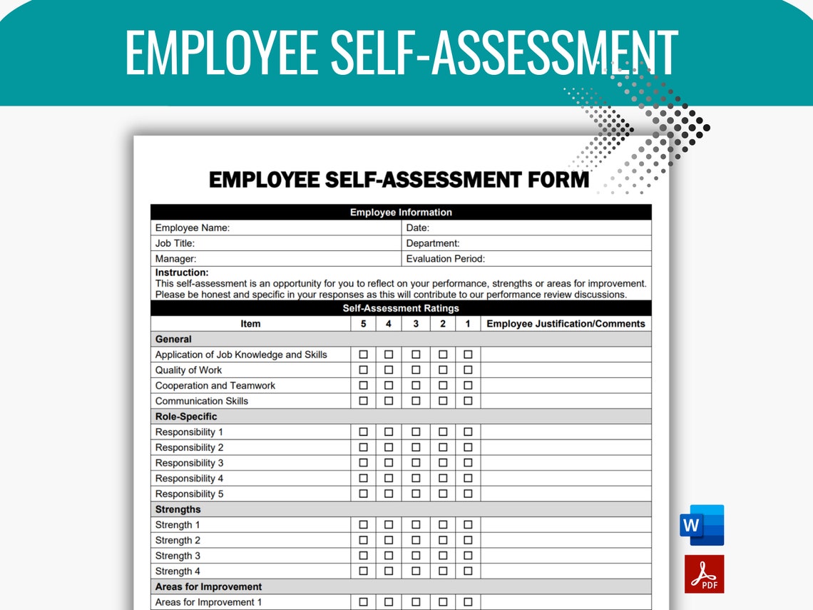 Employee Self-assessment, Performance Review Template, Employee ...