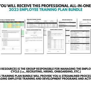 Employee Training Bundle, New Hire Training Plan, Training Checklist ...