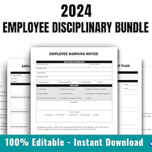 Employee Disciplinary Bundle, Employee Warning Notice, Suspension ...