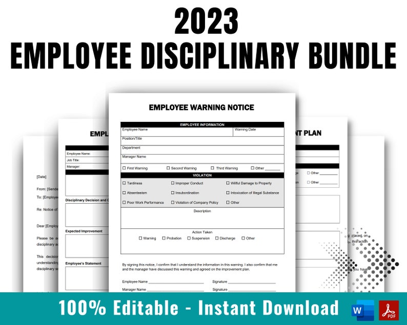 Employee Disciplinary Bundle Employee Warning Notice - Etsy