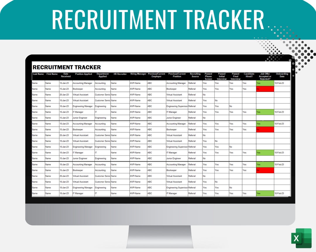Recruitment Tracker Template, Applicant Tracker, Interview Tracker ...