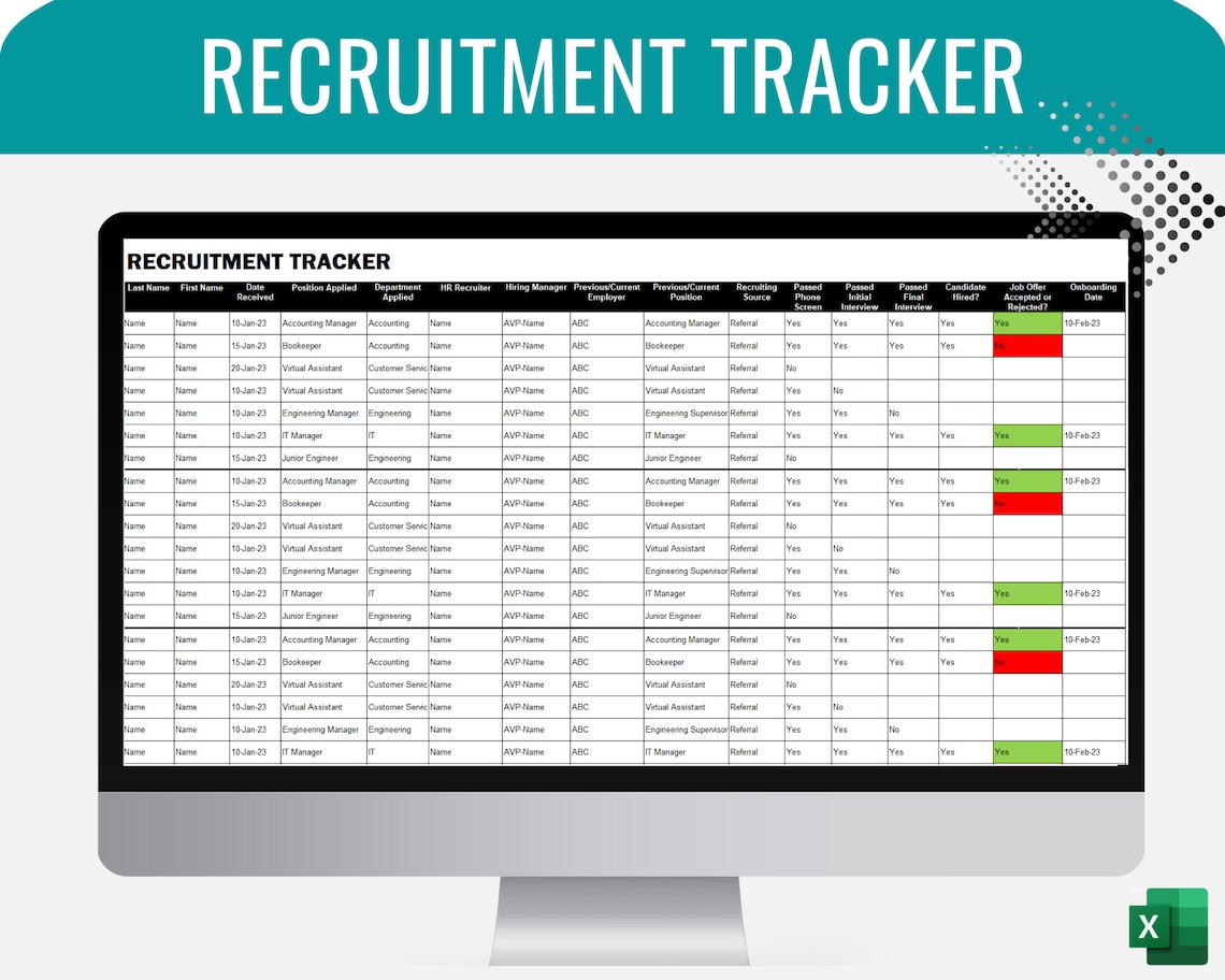 Recruitment Tracker Template, Applicant Tracker, Interview Tracker ...