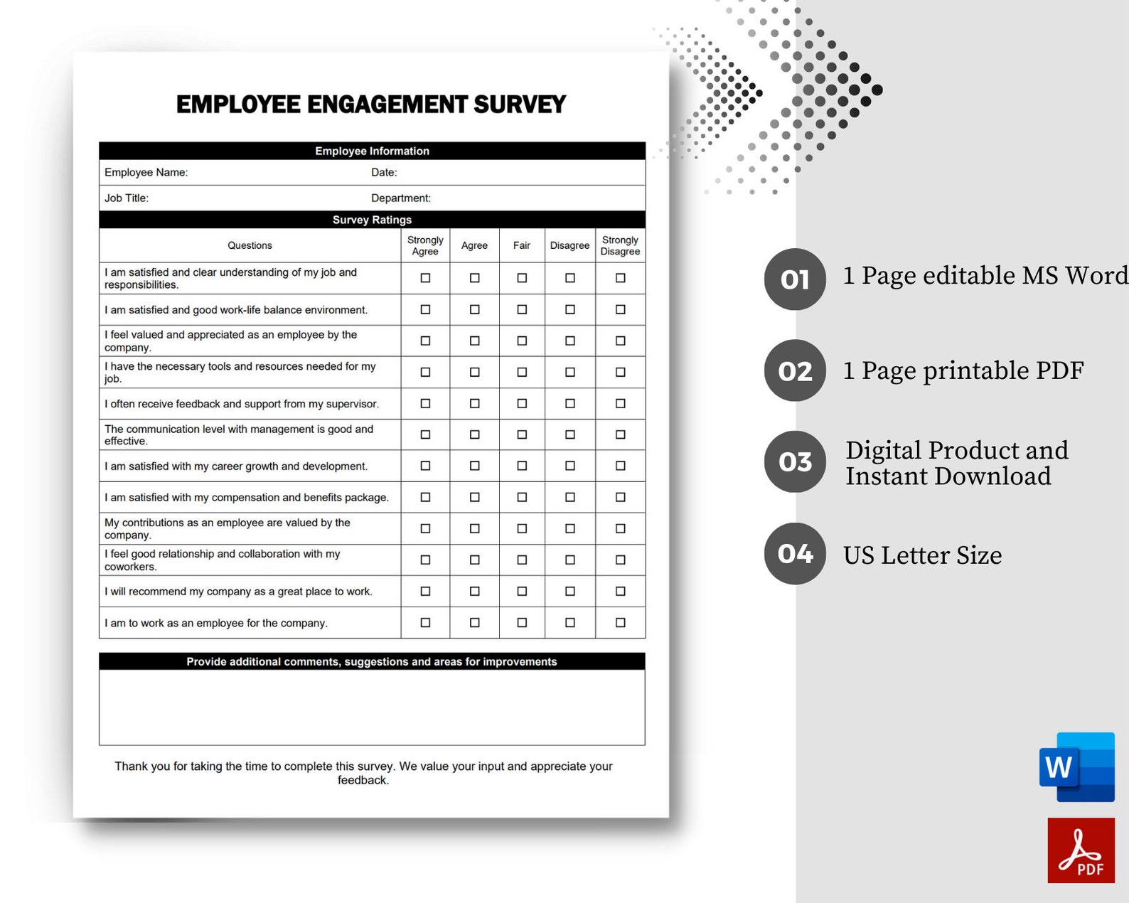 Employee Engagement Survey, Company Survey, HR Survey, Feedback Form ...