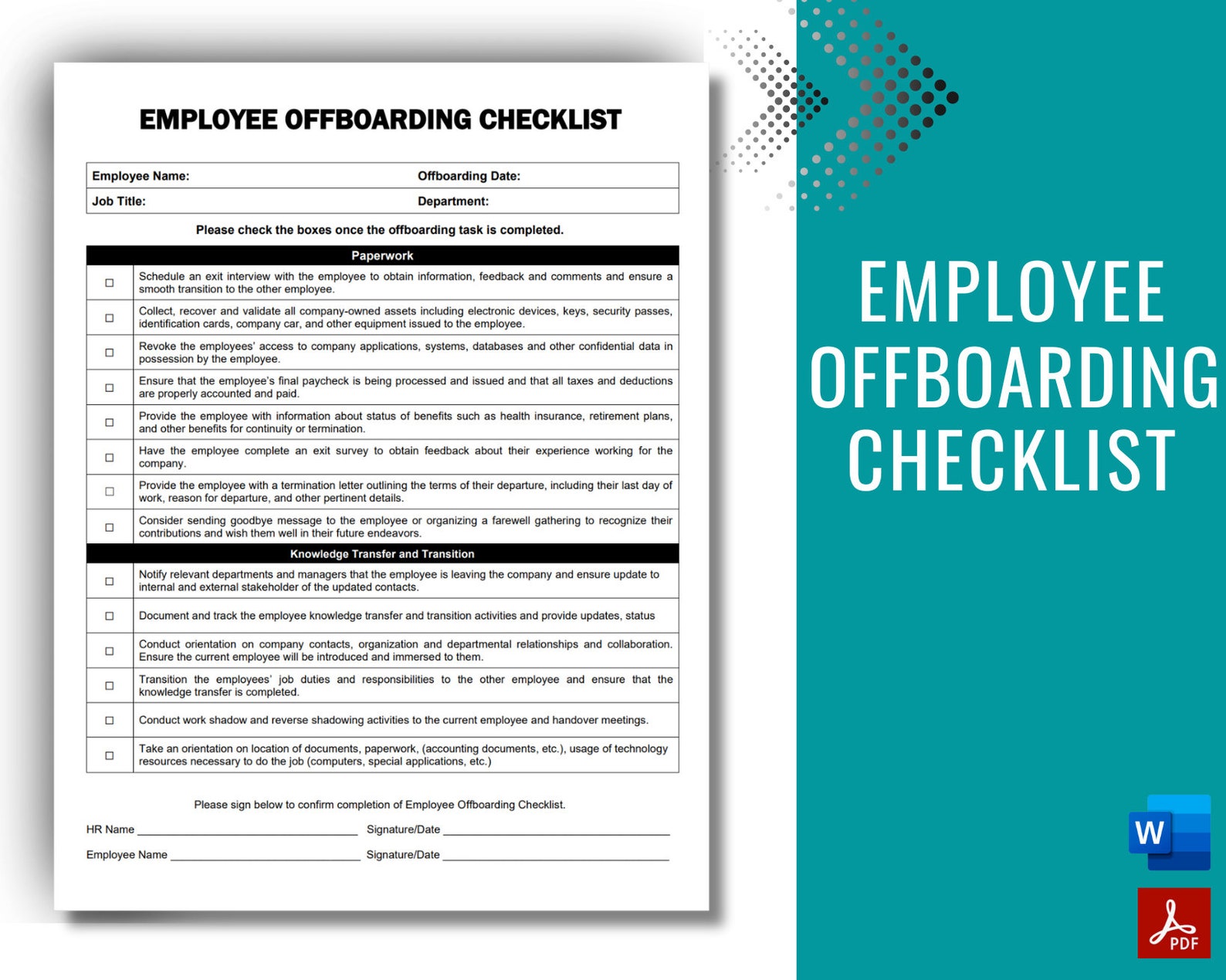 Employee Offboarding Checklist, Employee Exit Checklist, Employee Exit ...