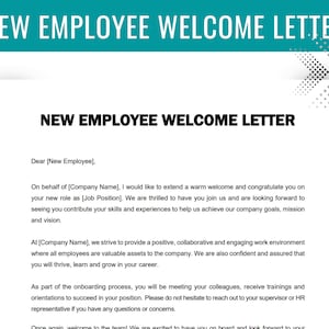 New Employee Welcome Letter New Hire Welcome Kit Onboarding - Etsy