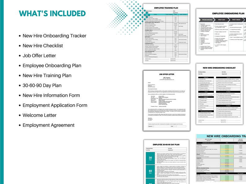 Employee Onboarding Bundle, Job Offer, New Hire Checklist, New Hire ...