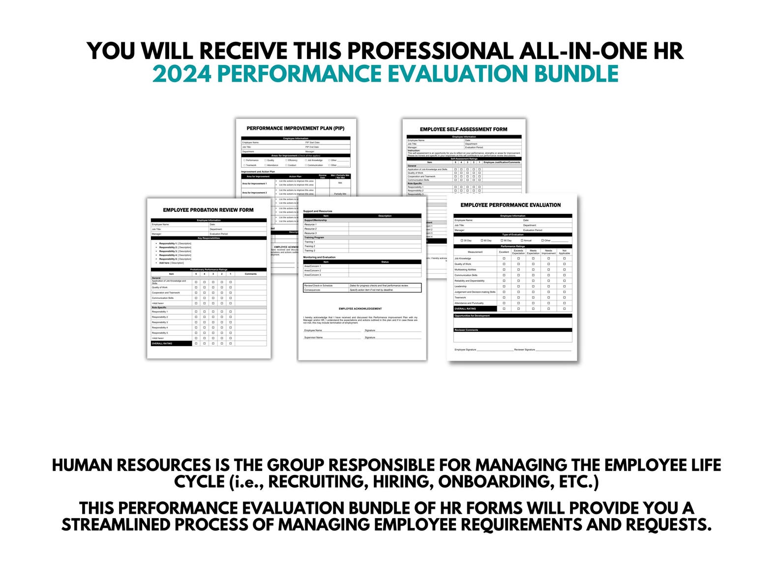 Employee Performance Bundle, Employee Performance Evaluation ...