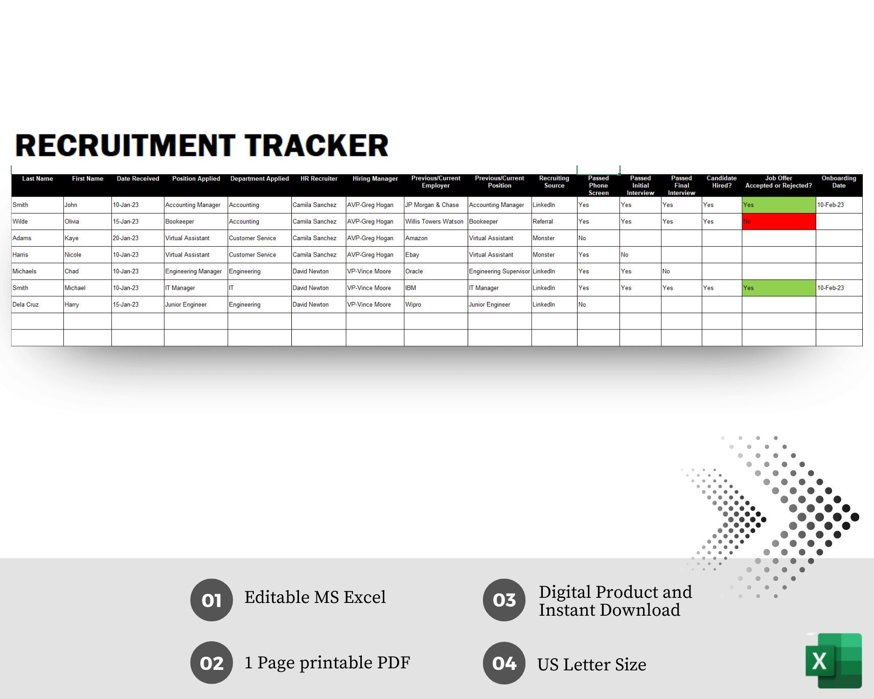 Recruitment Tracker Template Applicant Tracker Interview - Etsy Canada
