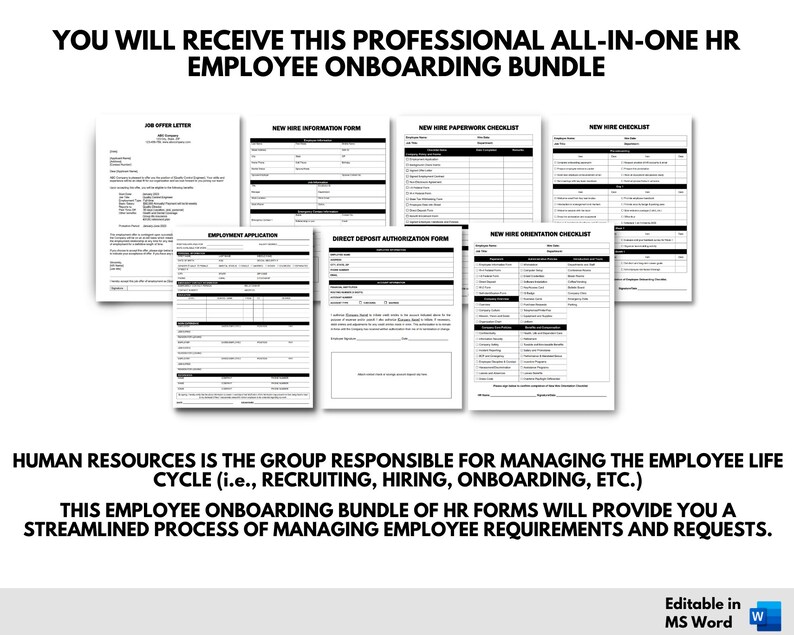 Employee Onboarding Bundle Job Offer New Hire Checklist New - Etsy