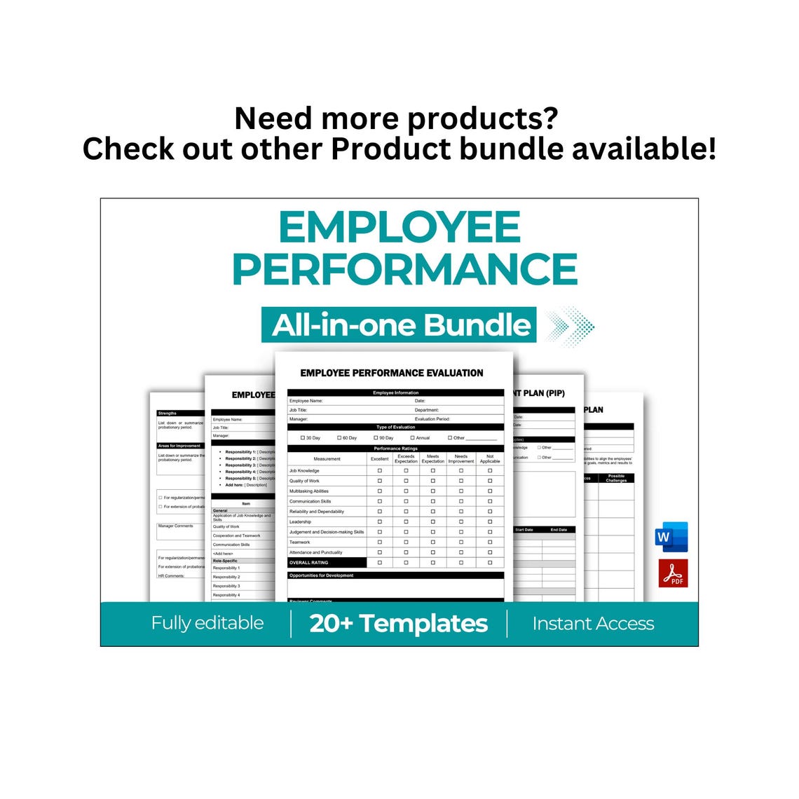 Employee Performance Evaluation Template, Employee Performance Review ...