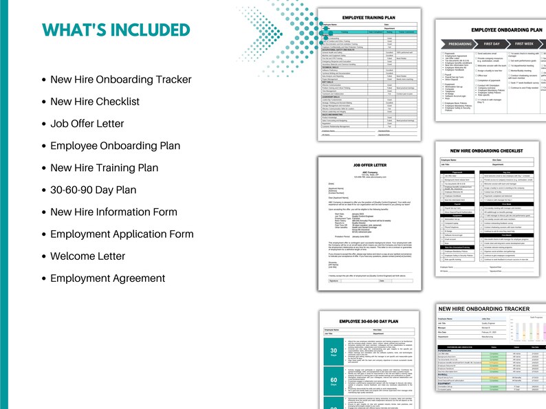 Employee Onboarding Bundle, Job Offer, New Hire Checklist, New Hire ...