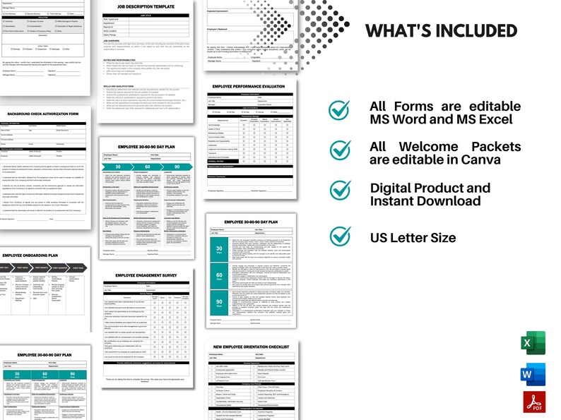 HR Forms, HR Templates, Recruitment, New Hire Packet, New Hire ...